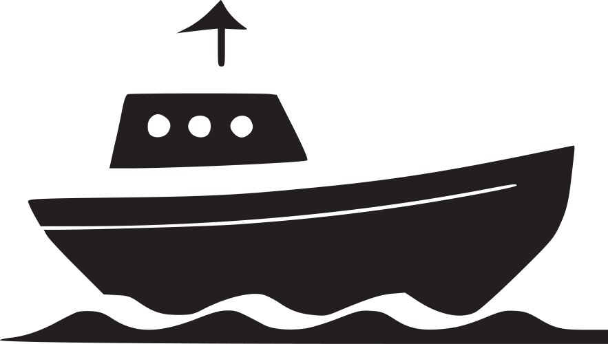 Boat - minimalist and flat logo Royalty Free Vector Image