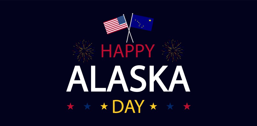 Alaska day spreading happiness with a flag design Vector Image