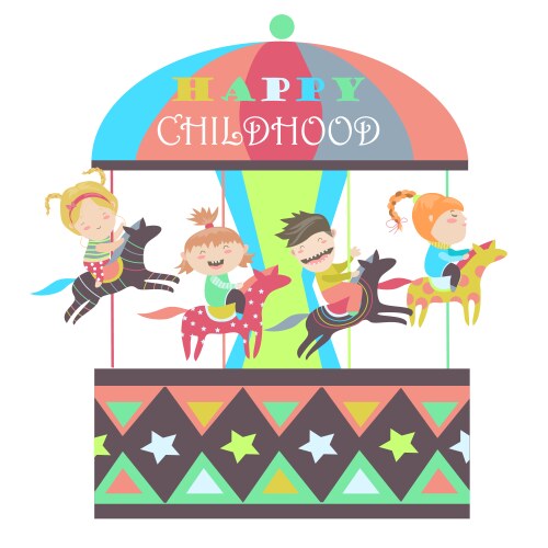 Merry go round Royalty Free Vector Image - VectorStock