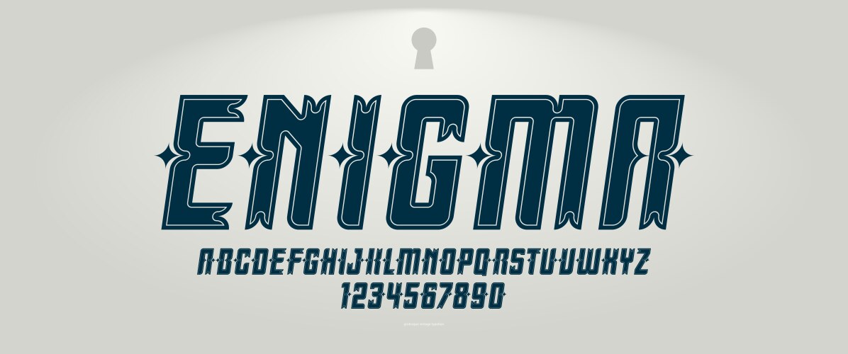 Bended and deformed display font for logos Vector Image