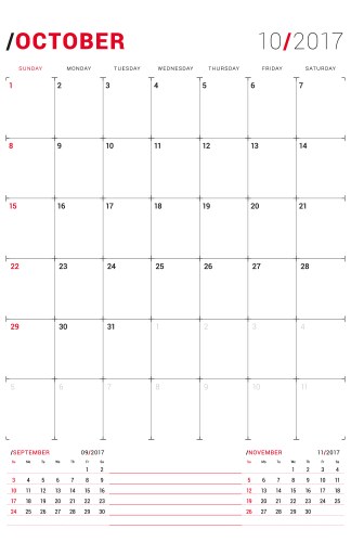 Monthly planner template Royalty Free Vector Image