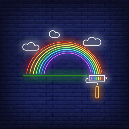 Rainbow neon sign Royalty Free Vector Image - VectorStock