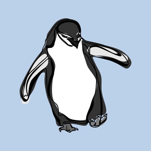 Penguin cartoon style isolated Royalty Free Vector Image
