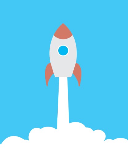 3 2 1 blast off rocket Royalty Free Vector Image