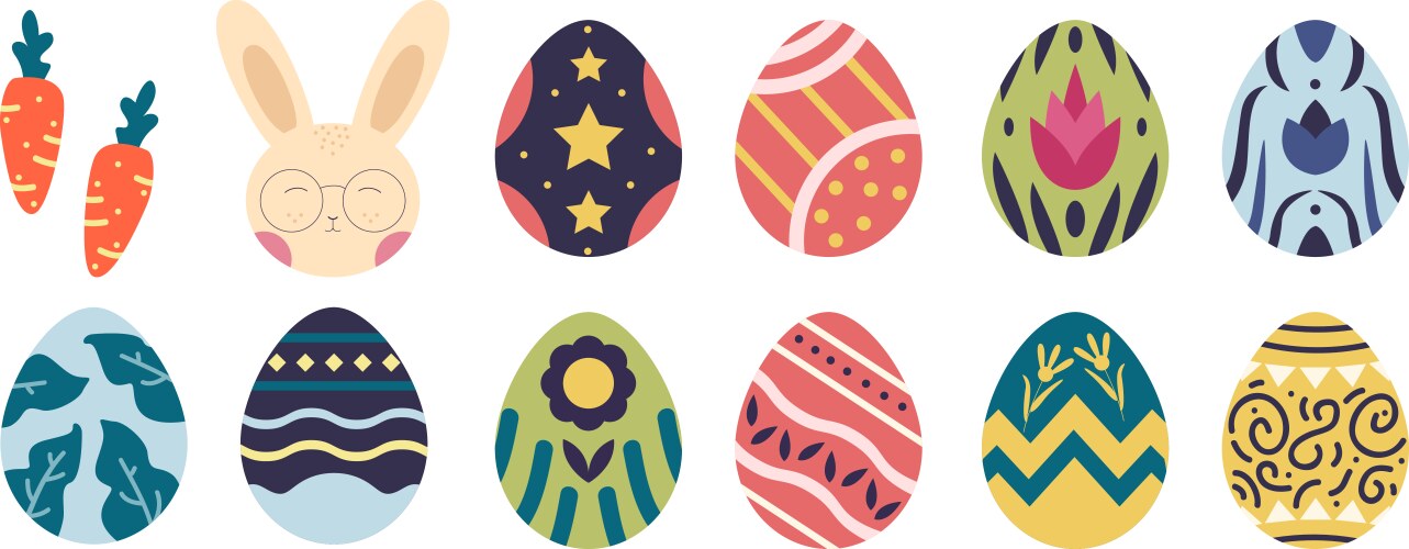 Happy easter icons element Royalty Free Vector Image