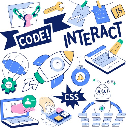 Programming Pattern Depicting Software Coding Web Vector Image