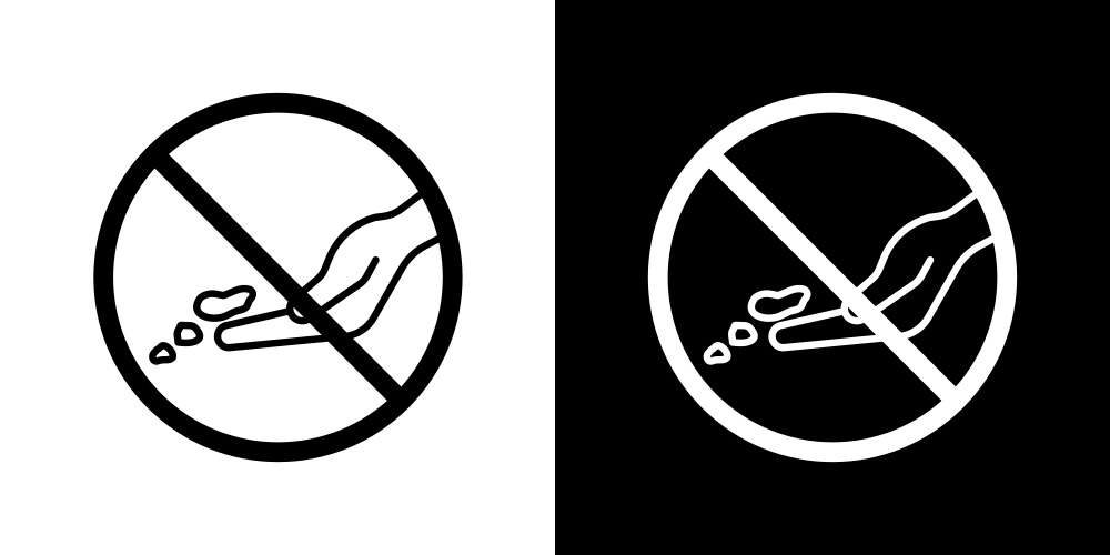 Do not feed the animals sign icon set feeding Vector Image
