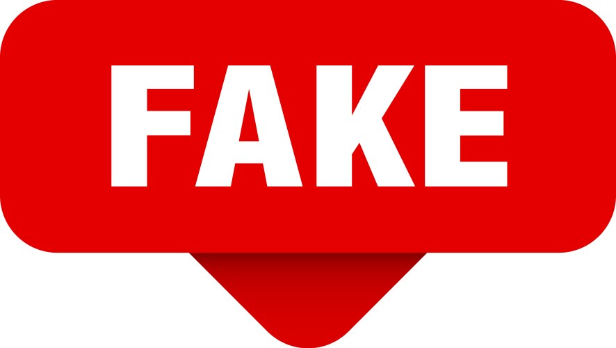 Fake sticker sign on transparent background Vector Image