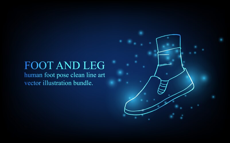 Human foot line and leg knee toe digital Vector Image