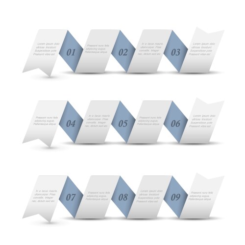 White paper numbered banners Royalty Free Vector Image