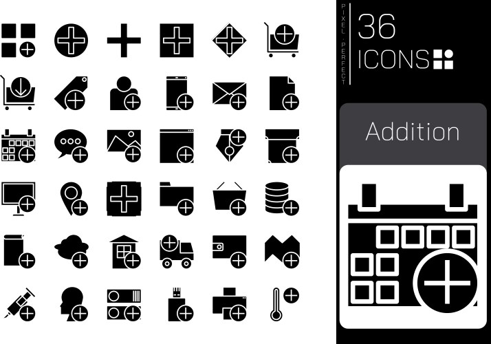 Addition outline Royalty Free Vector Image - VectorStock