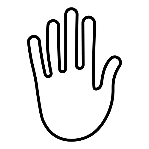 Black hand icon on white background Royalty Free Vector