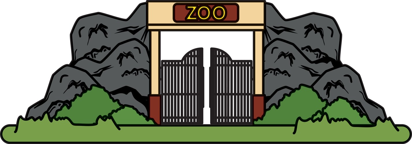 Entrance facade of zoo Royalty Free Vector Image