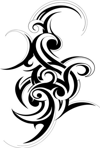 Tribal scroll flourish Royalty Free Vector Image