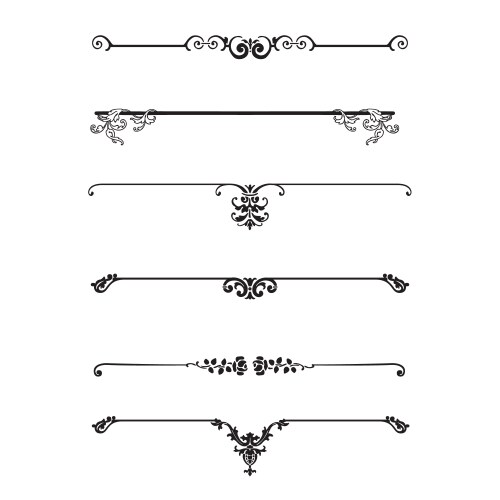 Set decorative elements border and page rules Vector Image