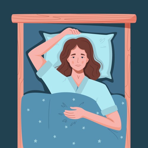 Sleep disorder insomnia sleeplessness young tired Vector Image