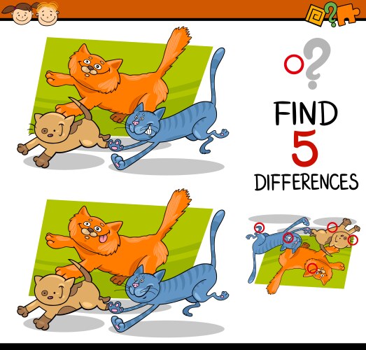 Differences task for children Royalty Free Vector Image