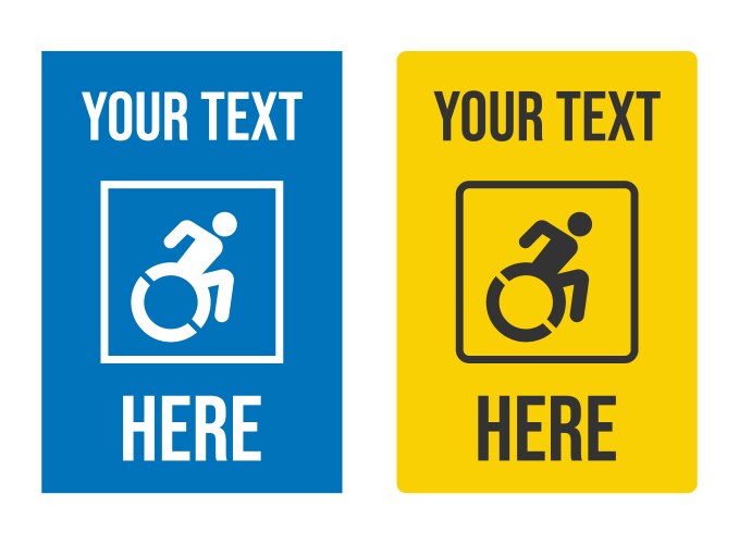 Handicap labels and signs disabled people icons Vector Image