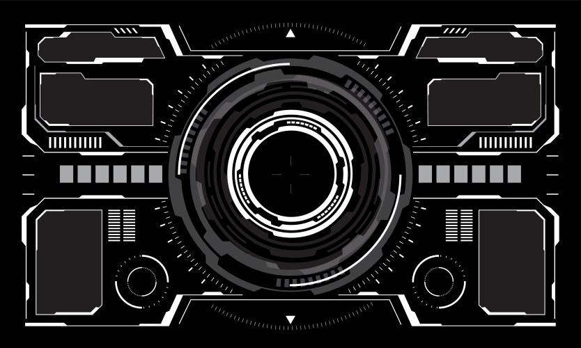 Hud sci-fi interface screen view white circular Vector Image
