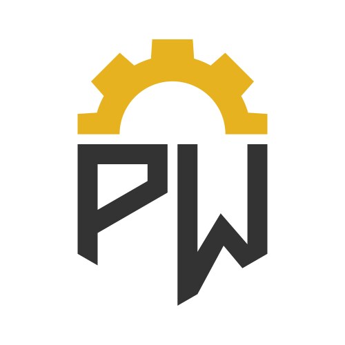 Letter pw logo perfectly blended initials Vector Image