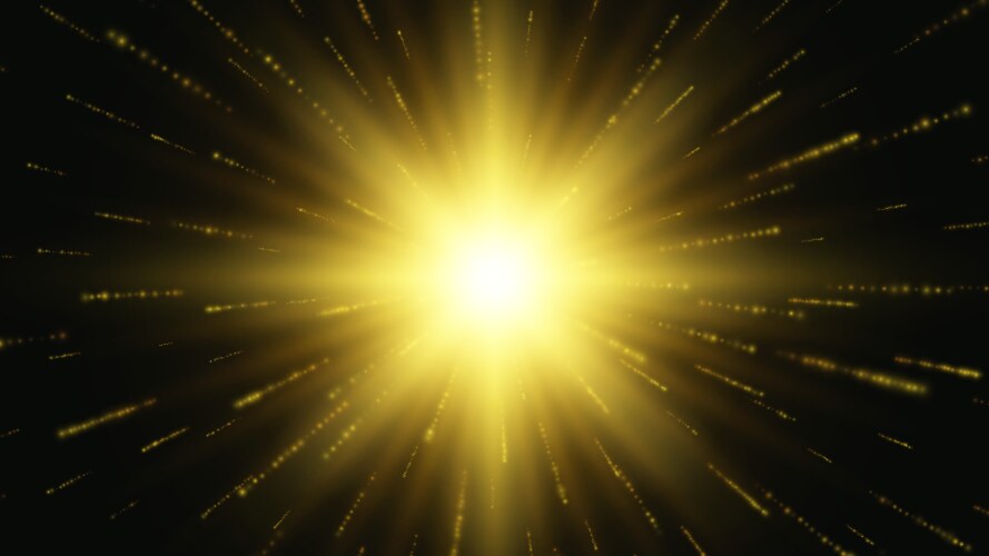 Gold sun rays light star flare glare sparkles Vector Image
