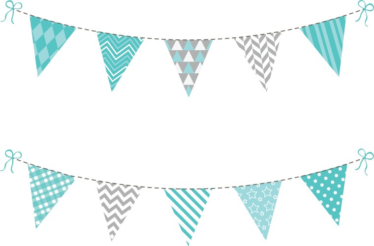 Bunting with ladybug and polka dot pattern Vector Image