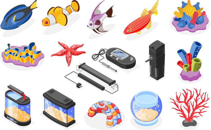 Aquarium tank cartoon Royalty Free Vector Image