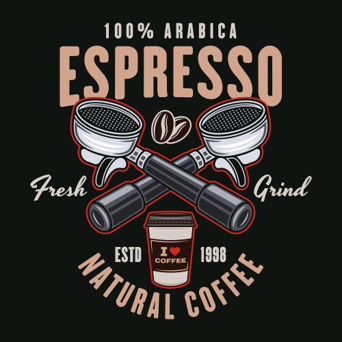 Espresso coffee emblem logo badge Royalty Free Vector Image