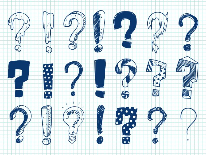 Hand drawn doodle exclamation and question marks Vector Image