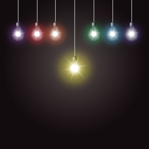 Neon light bulb Royalty Free Vector Image - VectorStock