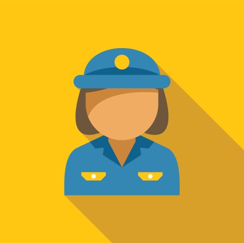 Female police officer character wearing uniform Vector Image