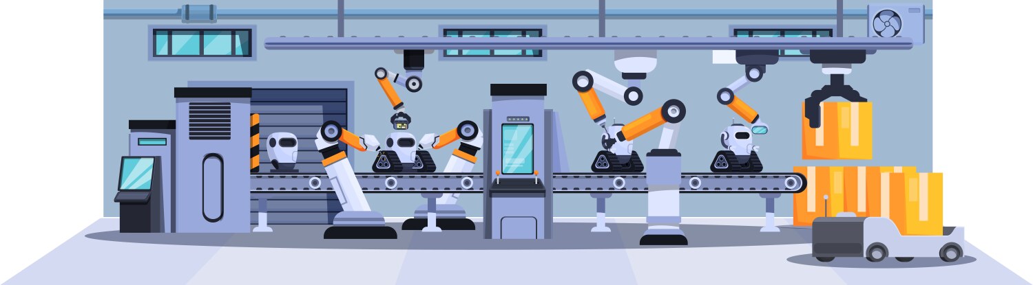 Robot Factory Cartoon Vector Images (over 2,000)