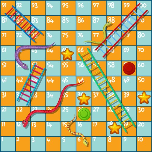 Snake ladder board game Royalty Free Vector Image