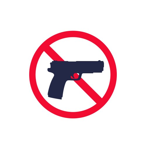 No guns sign with automatic rifle Royalty Free Vector Image