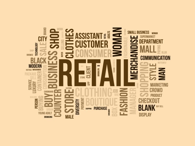 Retail wordcloud template business concept Vector Image
