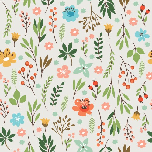 Abstract flowers seamless pattern floral Vector Image
