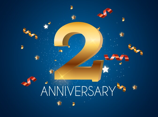 Template 2 years anniversary Royalty Free Vector Image