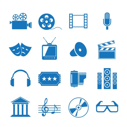 Round frame with cinema symbols Royalty Free Vector Image