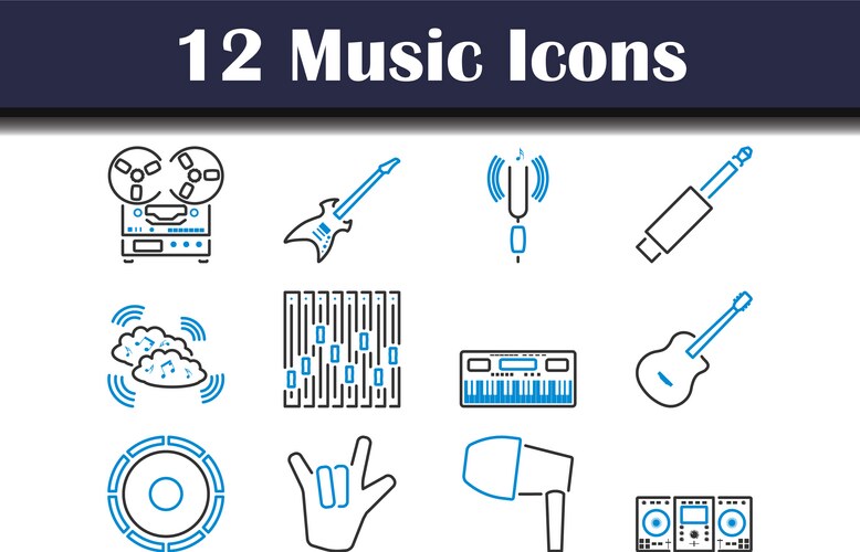 Music icon set Royalty Free Vector Image - VectorStock