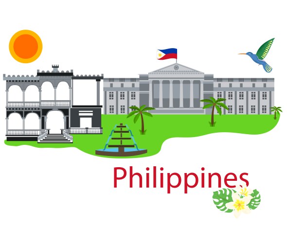Philippines nature landmarks or travel icon set Vector Image