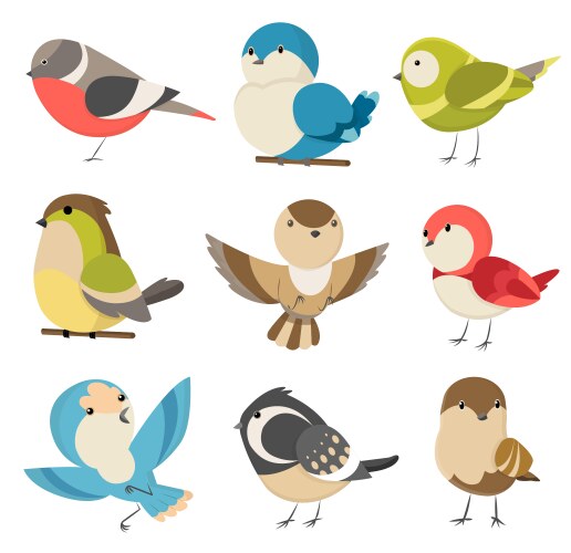 Winter birds Royalty Free Vector Image - VectorStock