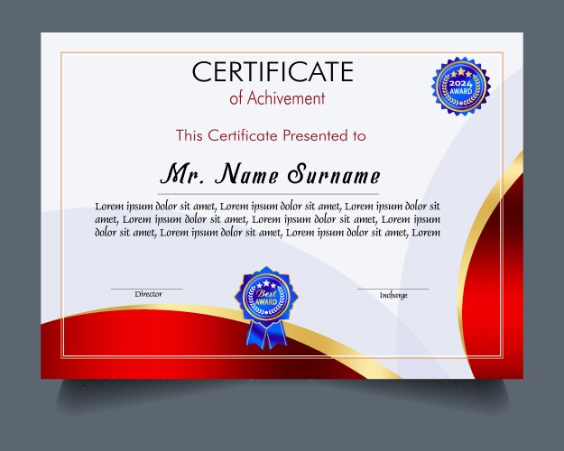 Certificate design Royalty Free Vector Image - VectorStock