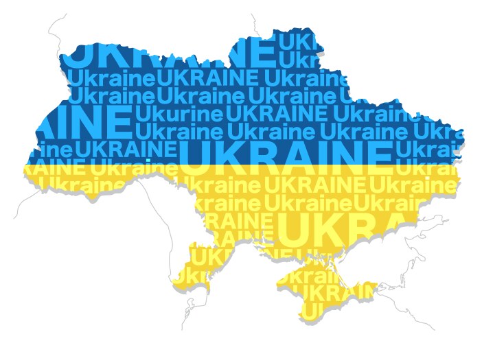 Bright map ukraine with landscape symbols Vector Image