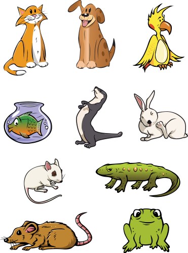 Cartoon pets collection Royalty Free Vector Image
