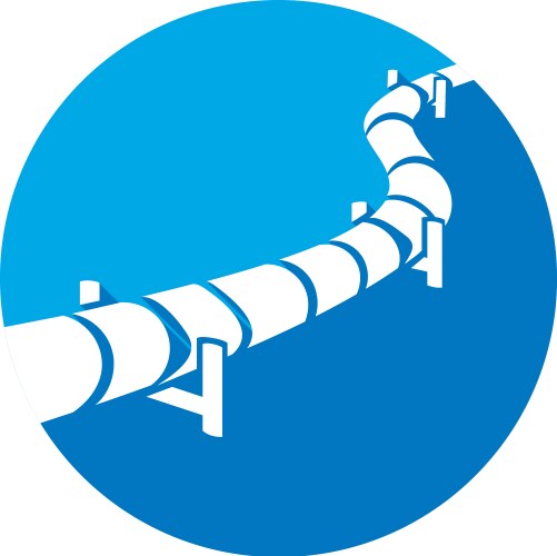 Oil gas pipeline on sea bottom underwater line Vector Image