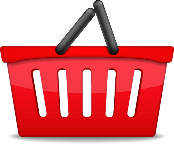 Red shopping basket icon 10eps Royalty Free Vector Image