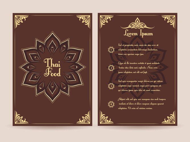 Thai Food Restaurant Menu Template Flat Vector Images (77)