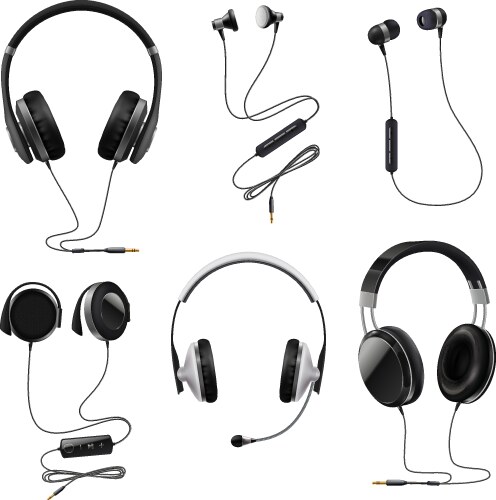 Music Headphones with Cord Royalty Free Vector Image