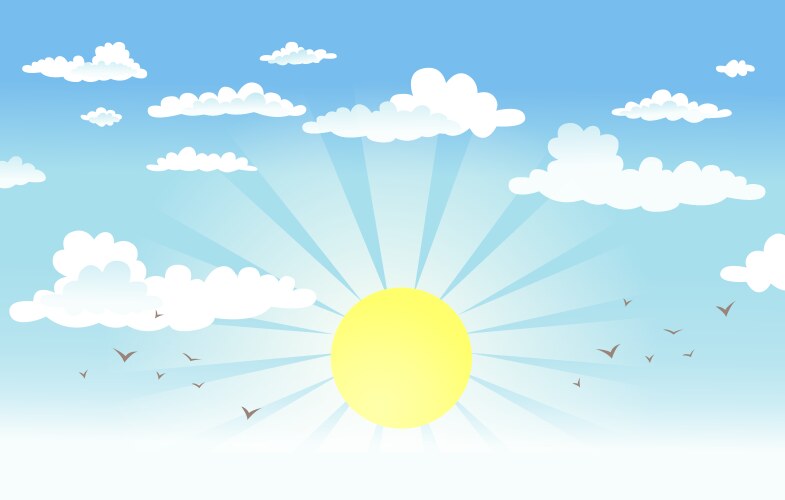 Cartoon sky cloud and sun Royalty Free Vector Image
