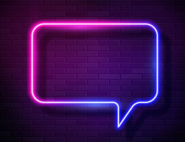Communication neon sign Royalty Free Vector Image